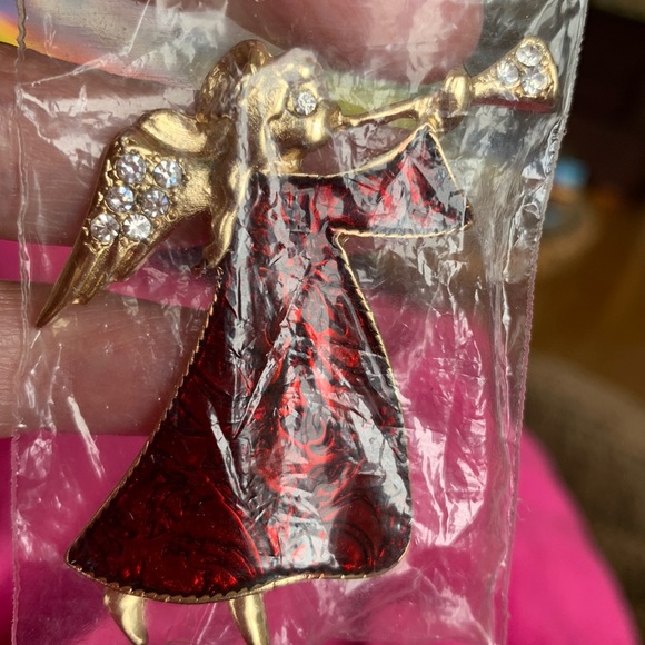 Jewelry | Addon For 2 Red Enamel Angel Pin | Poshmark